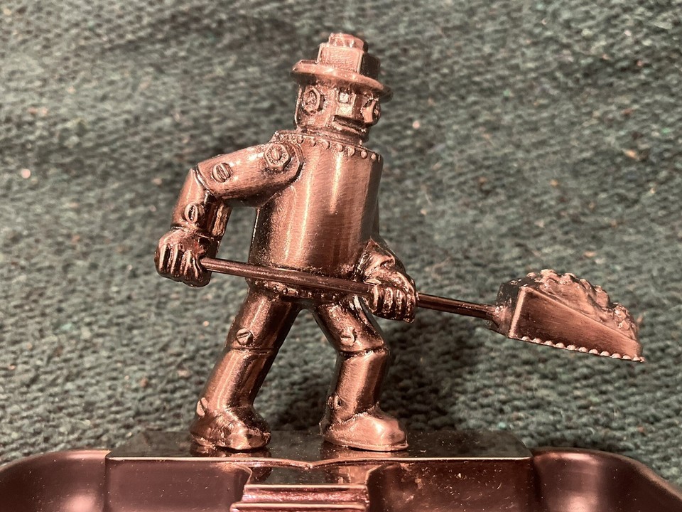 NOS Antique Iron Fireman Ashtray Robot Coal Stoker Art Deco New Old ...