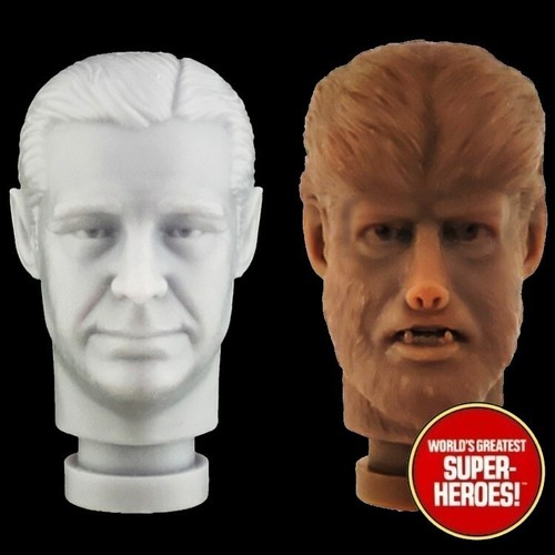 Mego The Wolfman Larry Talbot (2 pack) Lon Chaney Jr. Custom Head For 8 ...