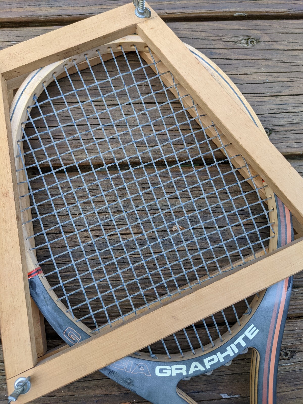 Garcia Graphite Wooden Tennis Racquet Set Of 2 With Frames Hardly Used ...