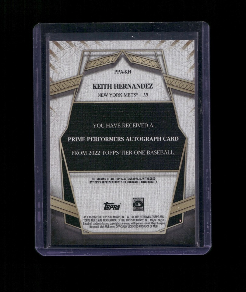 2022 Topps Tier One Keith Hernandez #PPA-KH Prime Bronze Ink Auto /25 | eBay