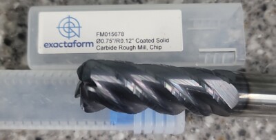EXACTAFORM FM015678 00.75"/R0.12" Coated Solid Carbide Rough Mill, Chip ...
