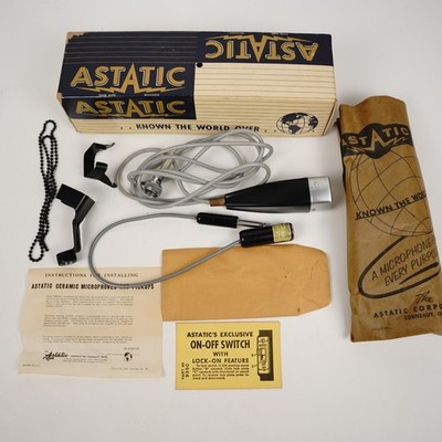 Astatic 333 Ceramic Microphone w/ Stand Adapter, Lavalier, Box, Bag ...