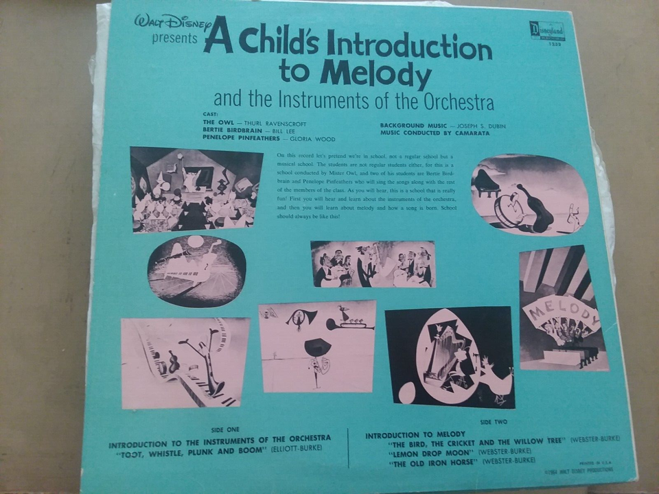 Walt Disney-A Child's Introduction To Melody-Disneyland 1232-12" 33rpm ...