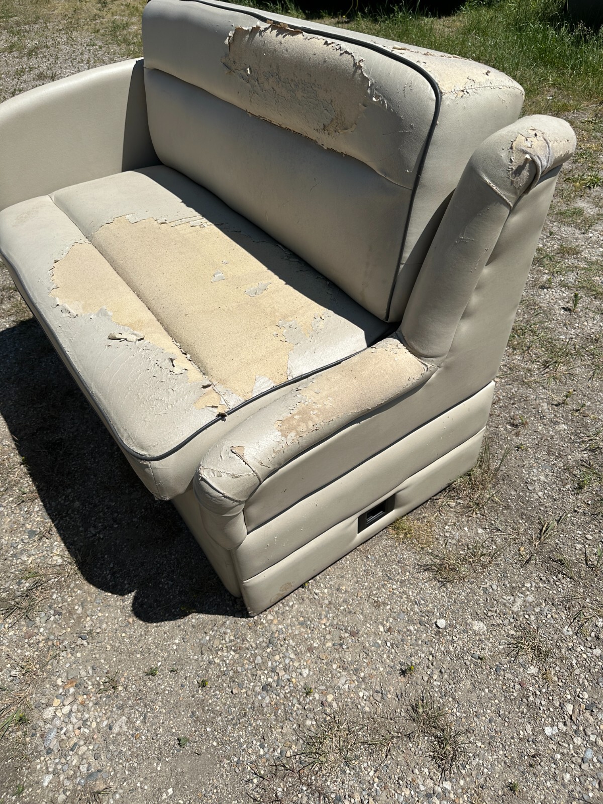 Flexsteel RV Ultraleather Cream Euro Dinette Booth bed Boat Motorhome ...