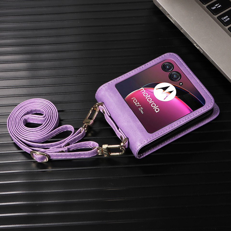 For Motorola Razr/Razr+ 2025 Slim PU Leather Card Holder Crossbody ...