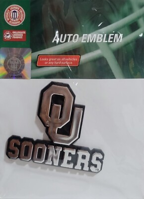 University of Oklahoma Sooners Silver Chrome Color Auto Car Emblem ...