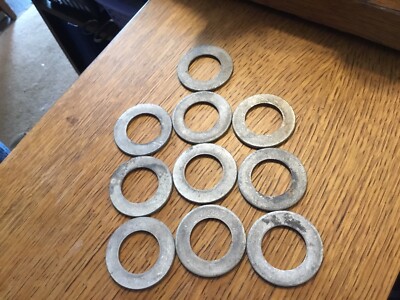 10 LARGE STEEL WASHERS 1 3/4” OD 1” INSIDE HOLE D 3/32 THICK NO PACKAGE ...