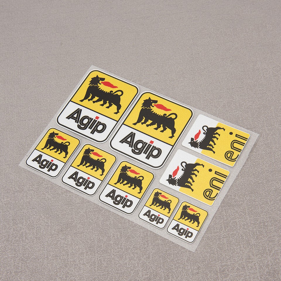 AGIP Eni Oil Lubricants Laminated Stickers Aprilia Graphics Ducati ...