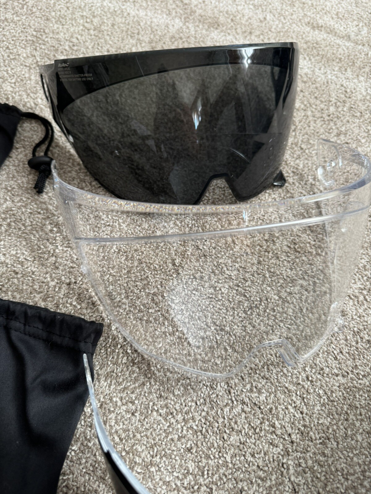 NEW RUROC ** LOT 5** ATLAS VISOR FACE SHIELDS ~ 5 Shields, 2 Sleeves | eBay