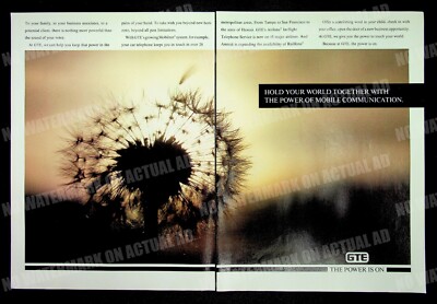 GTE Telecom Dandelion Tuft 1989 Trade Print Magazine Ad Poster ADVERT ...