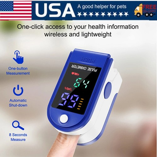 USA Finger Pulse Oximeter Blood Oxygen Monitor SpO2 Heart Rate Tester ...