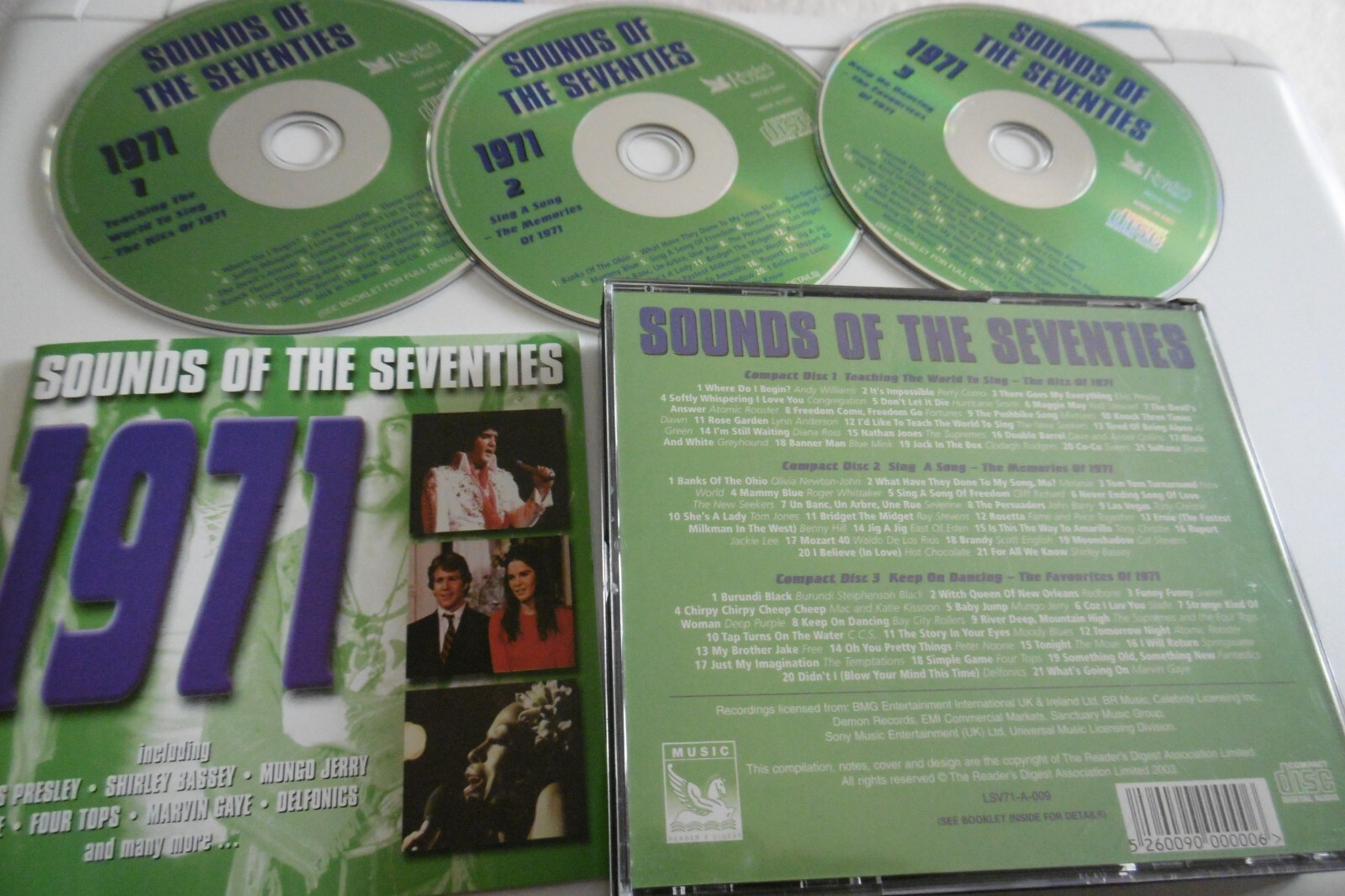 SOUNDS OF THE SEVENTIES 1971 READERS DIGEST 3 CD BOX ELVIS CLIFF MOVE ...