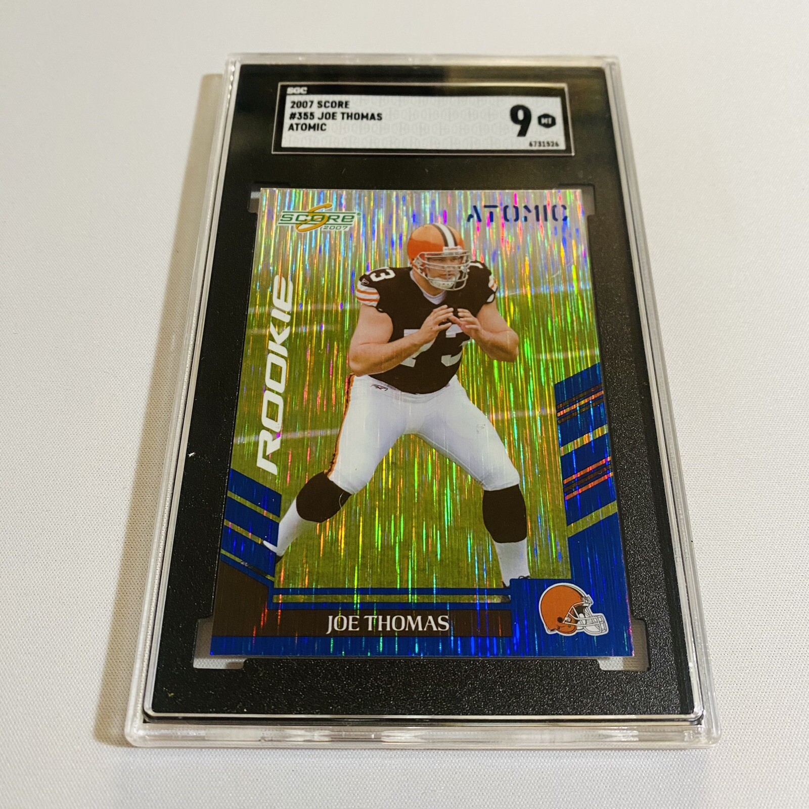 2007 Score Atomic Joe Thomas Rookie RC HOF #355 SGC 9 - Cleveland ...