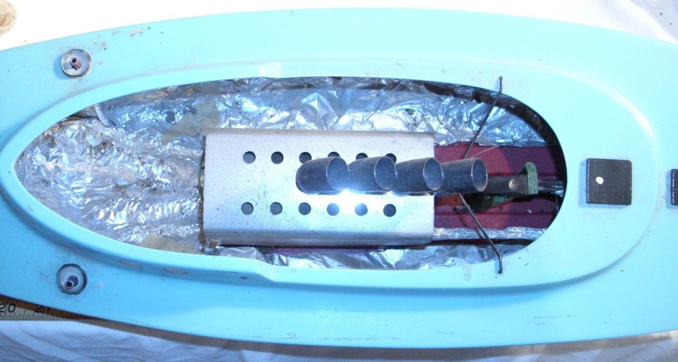 CRUISE SHIP MAMOD STEAMED POWERED POND BOAT IN GRAY & RED | eBay