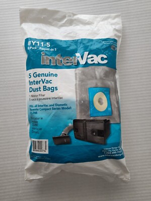 GENUINE InterVac Y11-5 Replacement filter Bags for CS-RM Vacuums 5/PK ...
