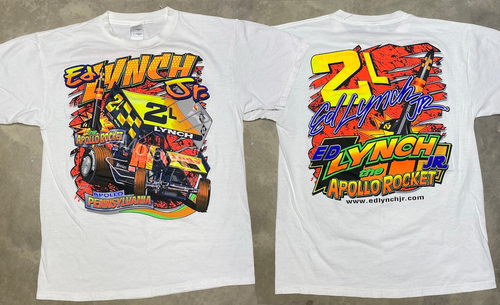 Vintage Style 2004 Ed Lynch Jr. “Apolo Rocket” Neon Sprint Car Tee | eBay