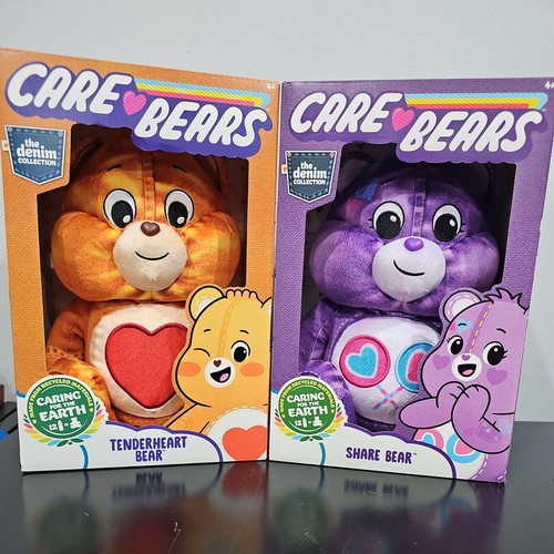 Care Bears Share Bear and Tenderheart Bear Medium Plush Denim Collection - NIB | eBay