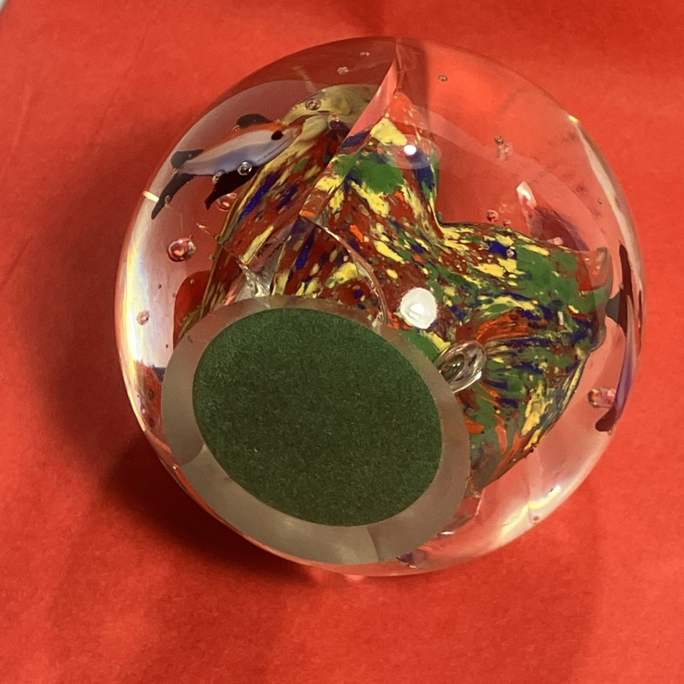 Heavy Murano Style Art Glass Hand Blown Undersea Fish Paperweight 2.75 ...