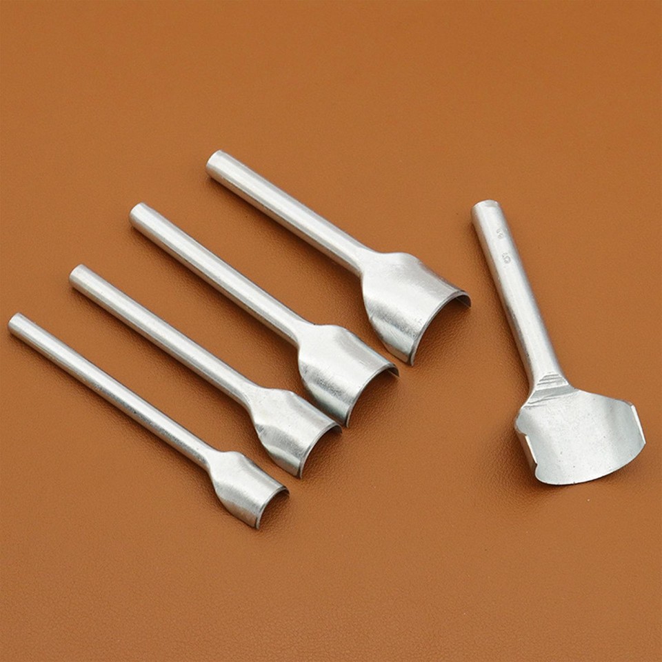 6PCS Half-Round Leather Craft Tools Belt End Cutter Leather Strap Punch ...