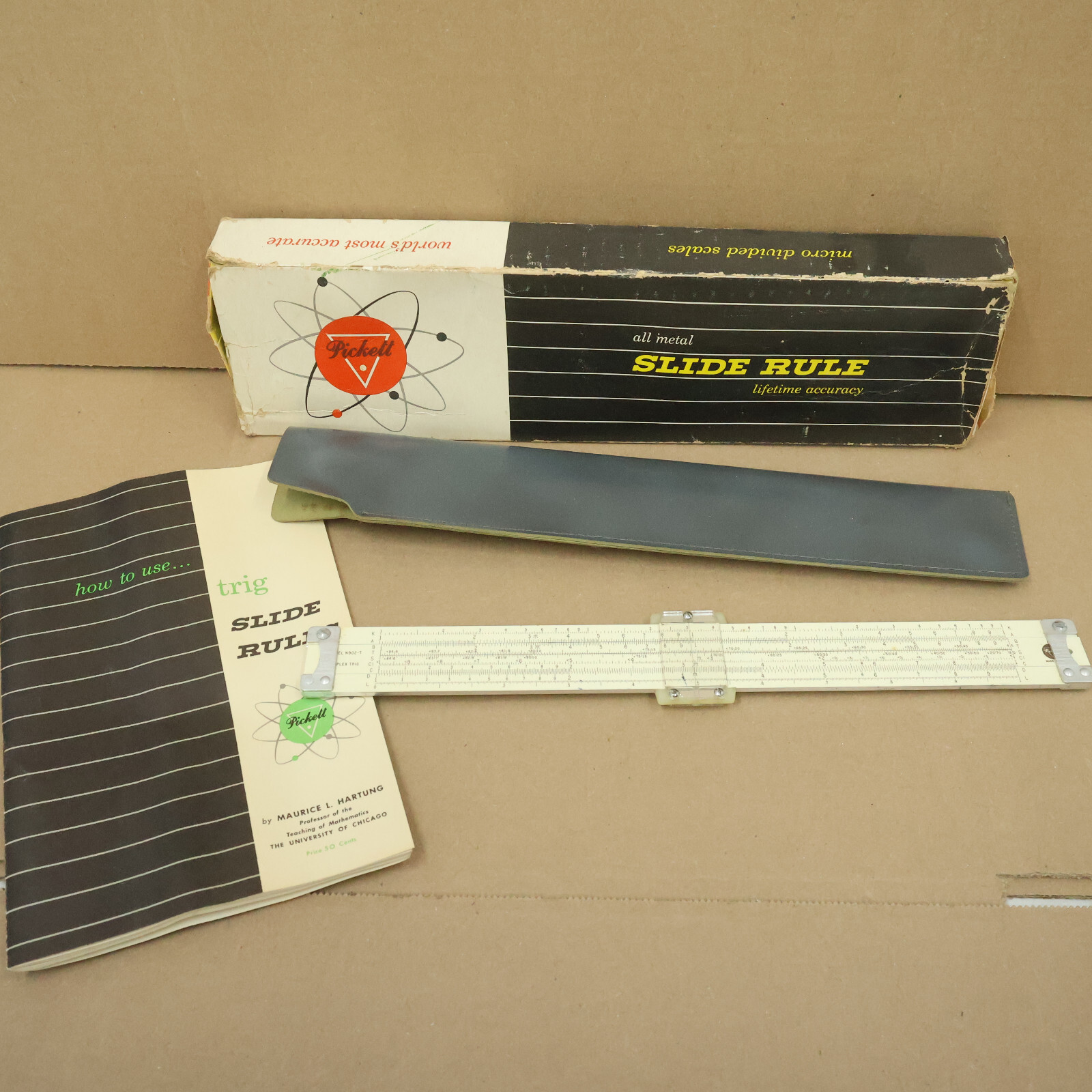 Vintage Pickett Simplex Trig Slide Rule Model N902-T 10in with Manual ...