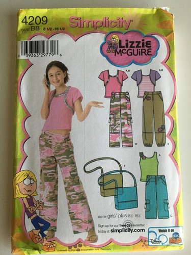 Simplicity Pattern 4209 Lizzie Mcguire Pants Bag Tops Shrug Size 8 1/2 ...