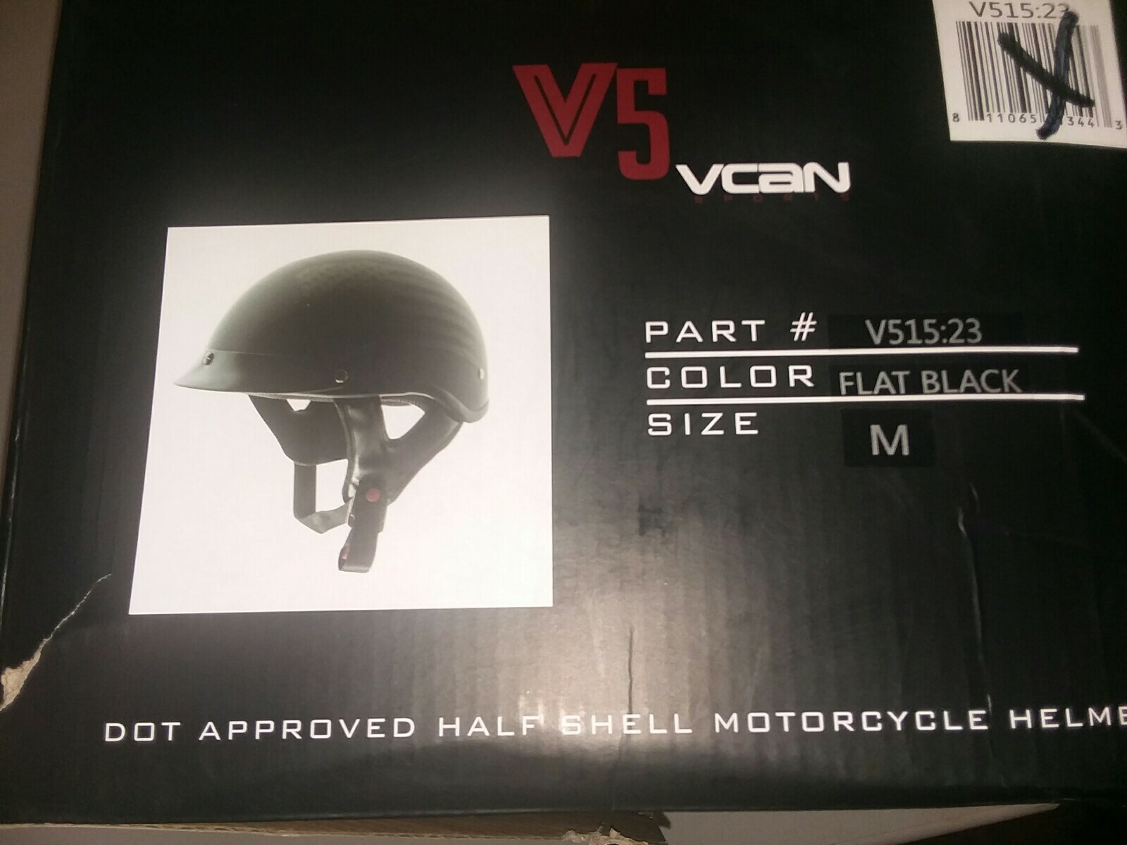 VCan V5 Cruiser Solid Flat Black Half Face Motorcycle Helmet M | eBay
