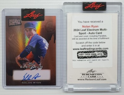 2024 Leaf Electrum Nolan Ryan Heavy Metal Autograph Auto #10/10 | eBay