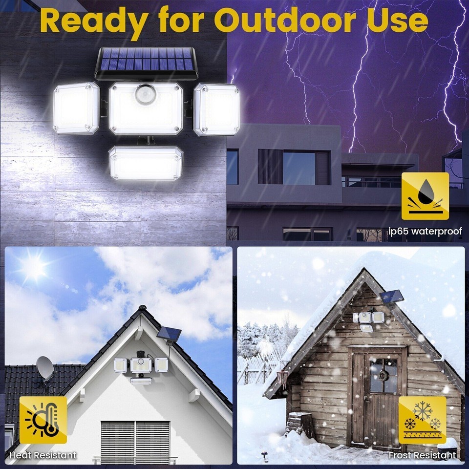 3000LM 333 LED Solar Lights Outdoor Waterproof Motion Sensor Security ...