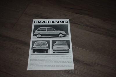 Vintage Frazer Tickford Metro single sheet sales brochure Mini Metro ...