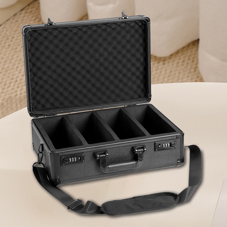 160 PSA Graded Card Storage Box Lockable 4-Slot Sports Card Case w ...