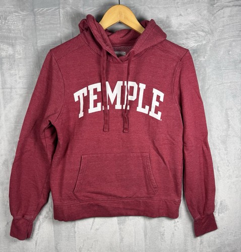 Temple University College Hooded Sweatshirt Woman’s Size M Red Maroon ...