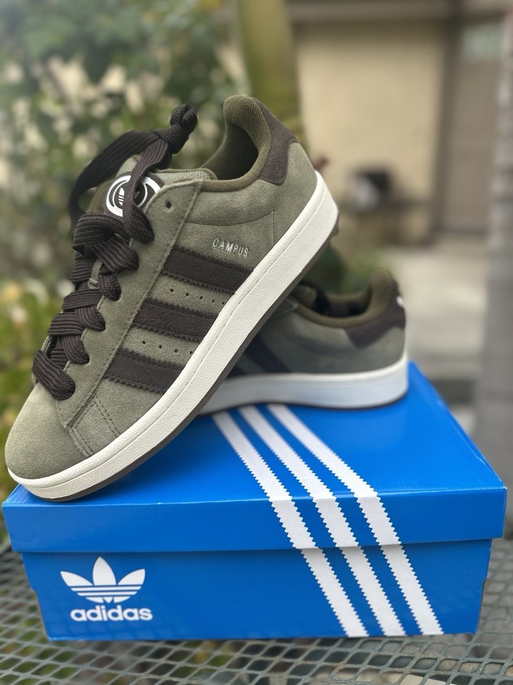 Adidas Originals Men's Campus 00s Suede Shoes Olive Strata Dark Brown ...