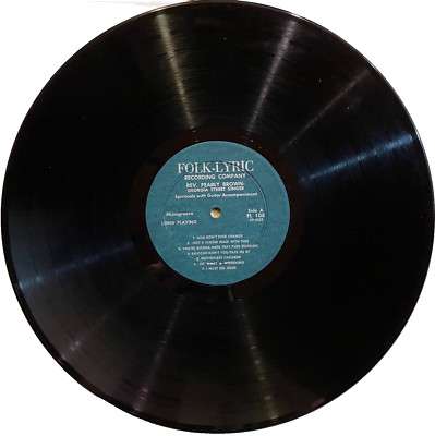 Rev. Pearly Brown 'Georgia Street Singer' Spirituals LP - Album Only | eBay