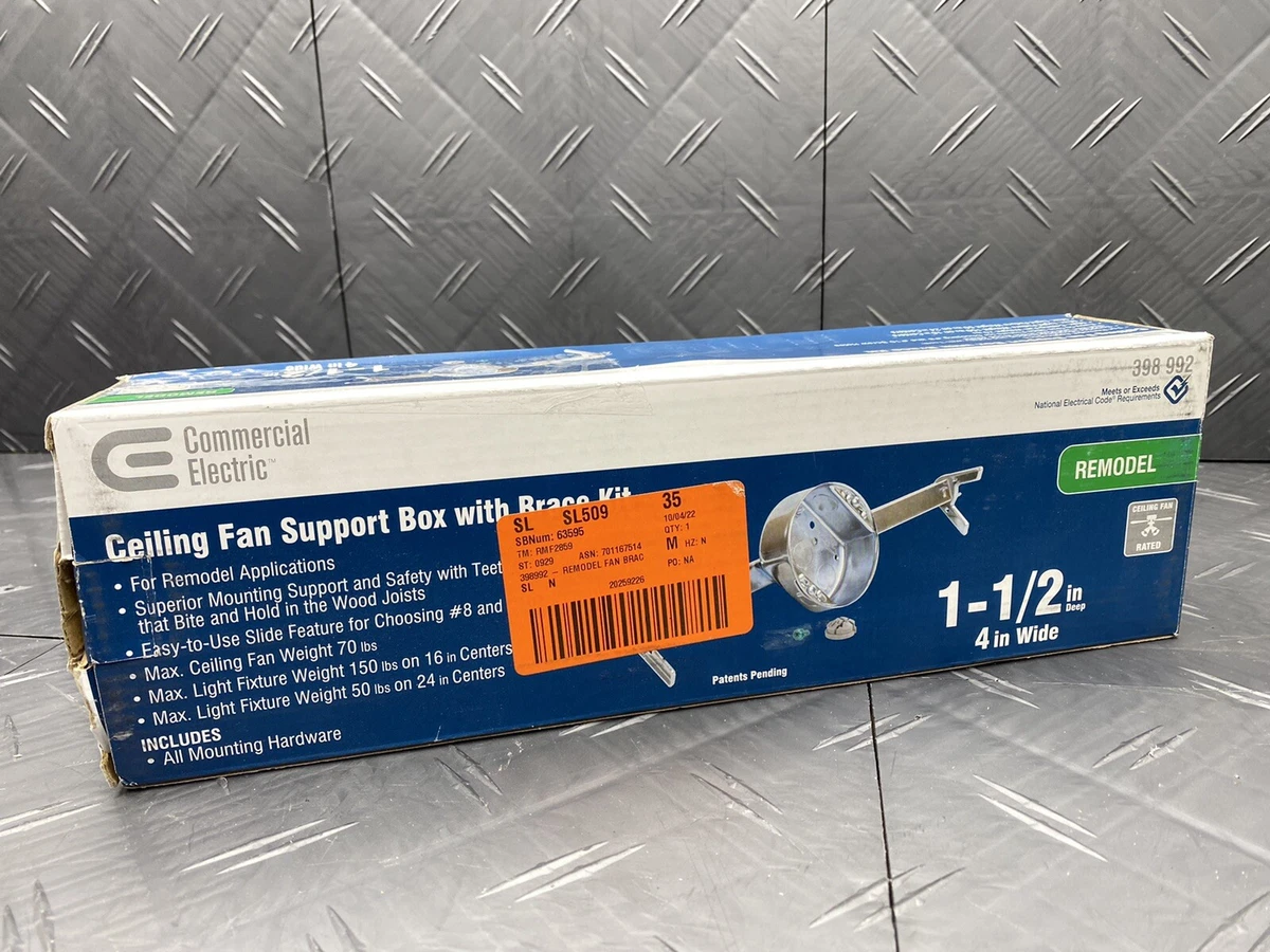 Commercial Electric Ceiling Fan Support Box With Brace Kit Installation ...