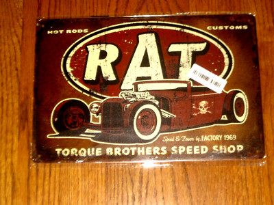 1/418 VINTAGE CAR SIGN RAT ROD TORQUE BROTHERS SPEED SHOP (8X12) | eBay