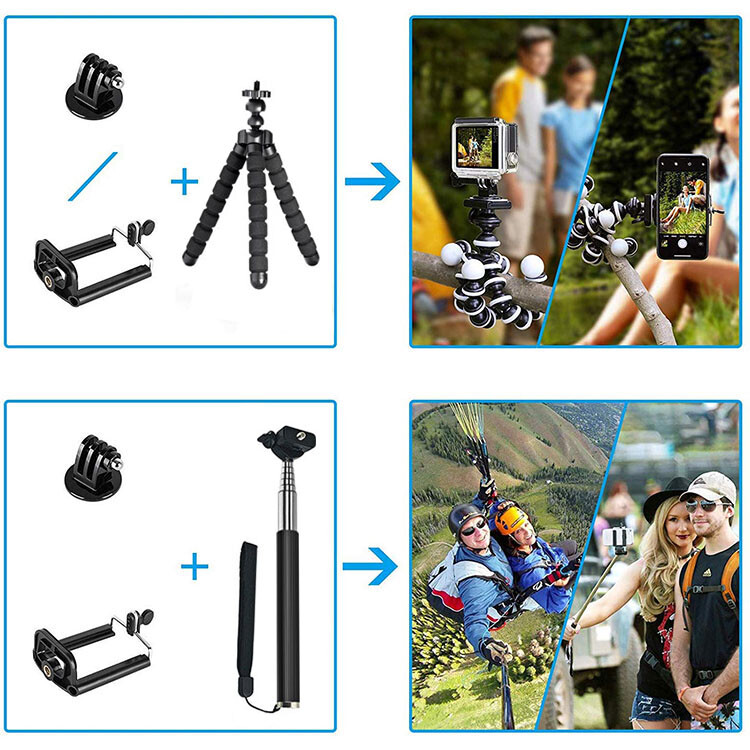 GoPro HERO Action Camera Accessories 77 in 1 Kit for Gopro 9,8, 7, 6, 5 ...