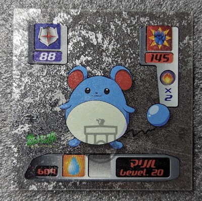 Pokemon 2000 Amada Japan Hyper Collection Vintage Sticker - Marill - NM ...