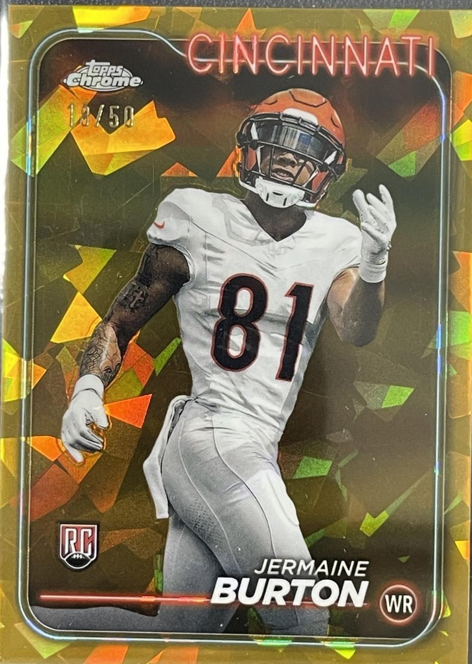 2024 Topps Chrome Sapphire Edition - Rookies Jermaine Burton #240 Gold ...