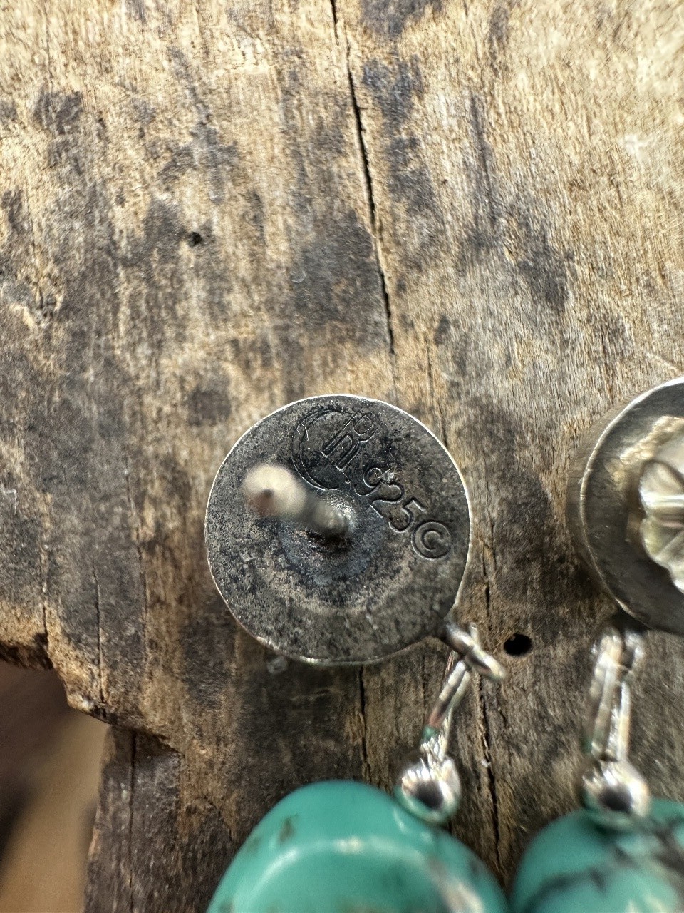 Vintage Sterling Carolyn Pollack Royston Turquoise Drop Dangle Post ...