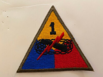TT374 WW2 US Army Armored Tank Battalion Division Triangle Patch 1st ...