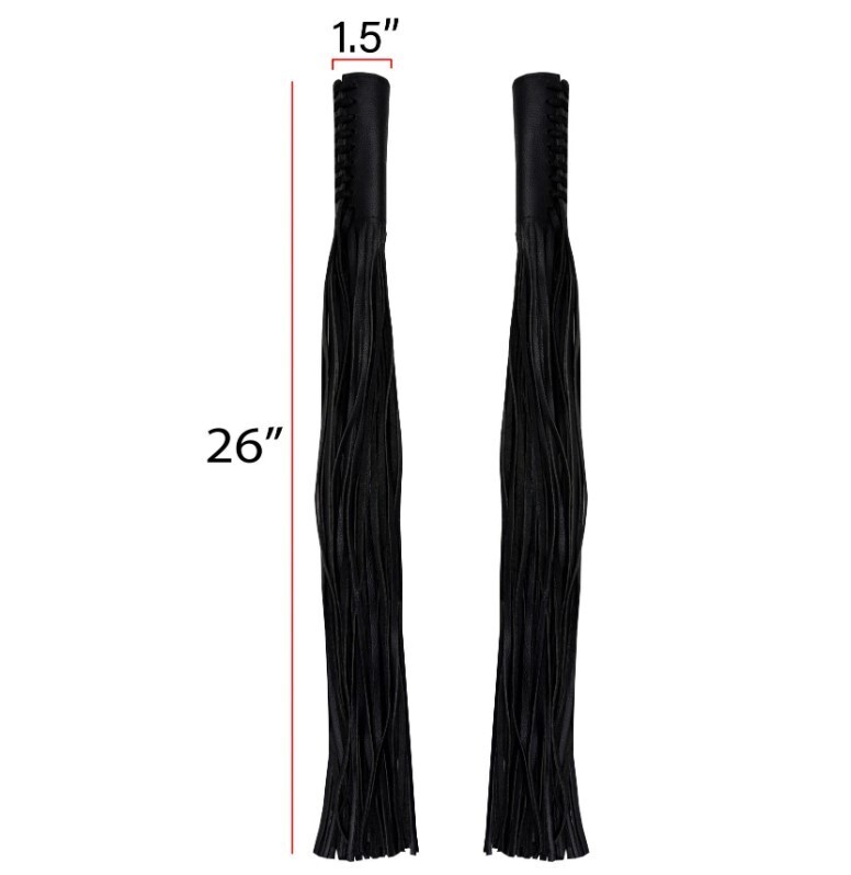 Leather Motorcycle Handlebar Cover Tassels, Black - Universal Fringe ...