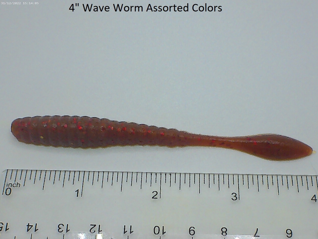 24 WAVE WORM Assorted Colors Soft Plastic Lures Crawlers Worms Bass ...