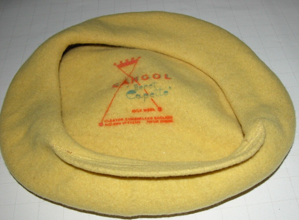 Rare Vintage Kangol Beret Capette in mustard yellow | eBay UK