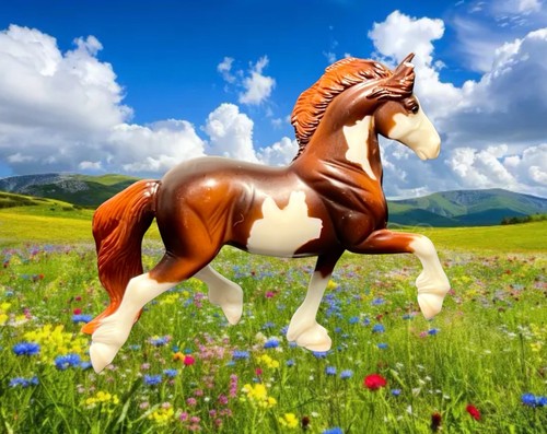 Breyer 1990s Stablemates Liver Chestnut Pinto Friesian Model Horse ...