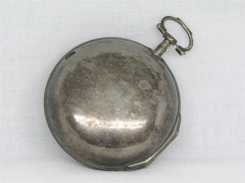 ANTIQUE 1700'S 54MM AMSTERDAM DUTCH PAIR CASE VERGE FUSEE STERLING ...