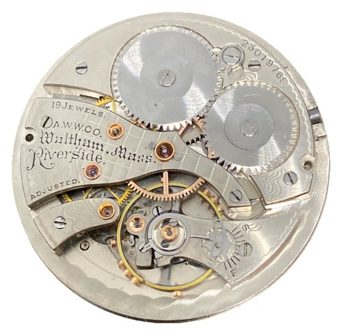 Waltham Riverside Pocket Watch Movement 19j Size 14s Colonial OF ...