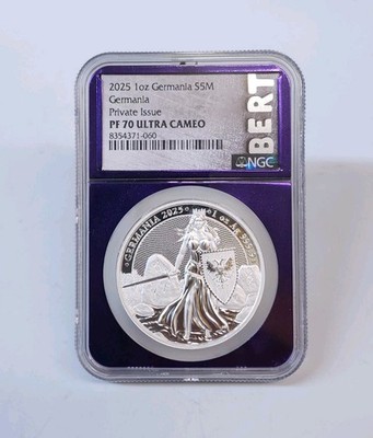 2025 GERMANIA 1 oz Silver .9999 Coin NGC PF70 Ultra Cameo Bert Label ...