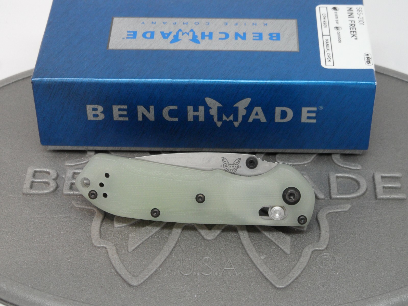 Benchmade 565-2101 Mini Freek Shot Show Limited S90V Jade G10 Folding ...
