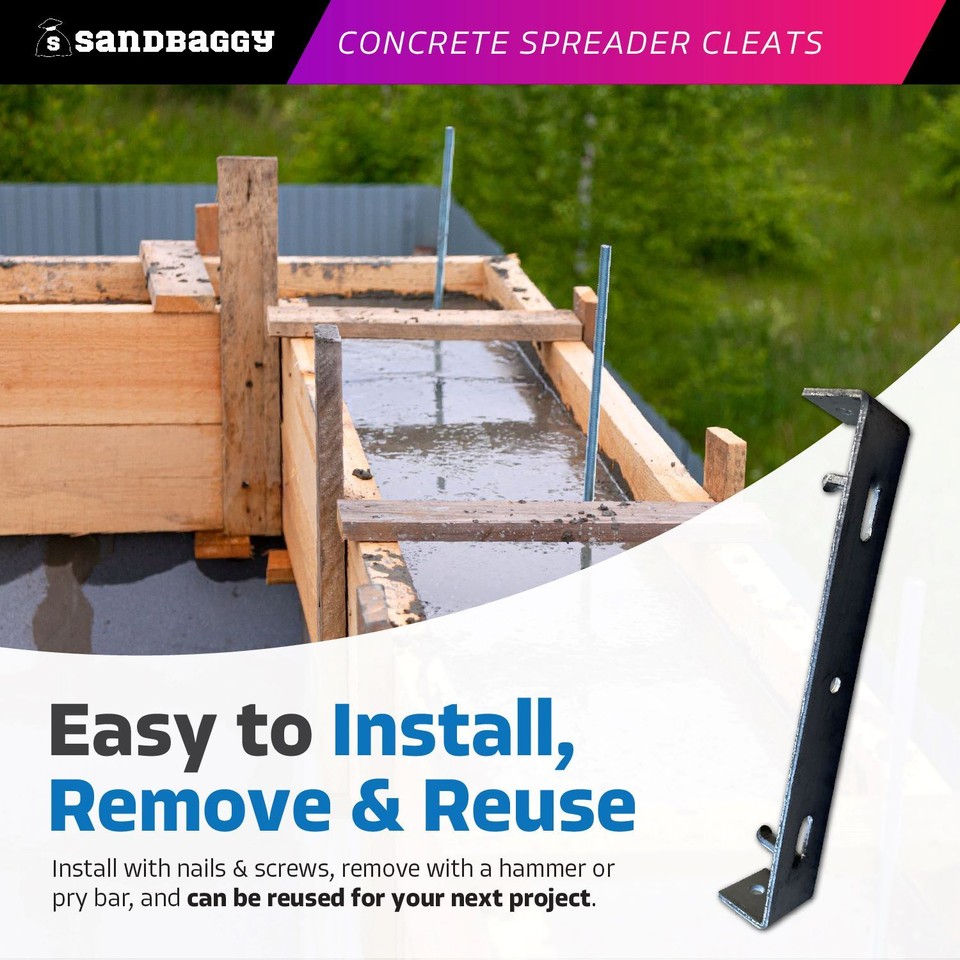 Sandbaggy Concrete Spreader Cleats (Multiple Sizes) - Concrete Form ...