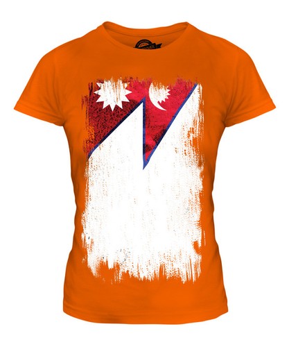 NEPAL GRUNGE FLAG LADIES T-SHIRT TEE TOP NEPALA NEPALI NEPALESE SHIRT ...